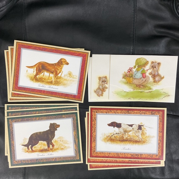 Hallmark | Office | Vintage Dog Themed Lot Of Blank Hallmark Greeting ...